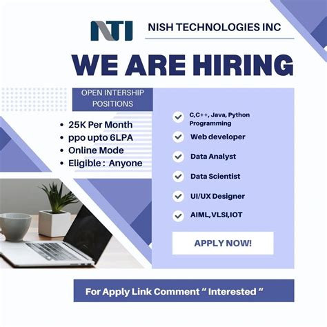 Internshipopportunity Techinternship Careergrowth Nishtechnologies