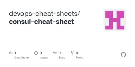 github devops cheat sheets consul cheat sheet