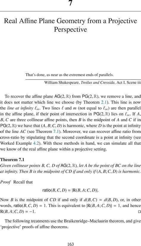 Real Affine Plane Geometry From A Projective Perspective Chapter 7 Analytic Projective Geometry