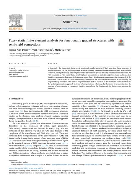 Pdf Fuzzy Static Finite Element Analysis For Functionally Graded
