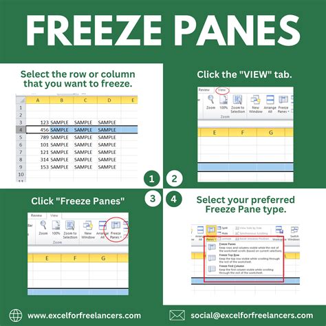 How To Freeze Panes If You Want To Excel For Freelancers
