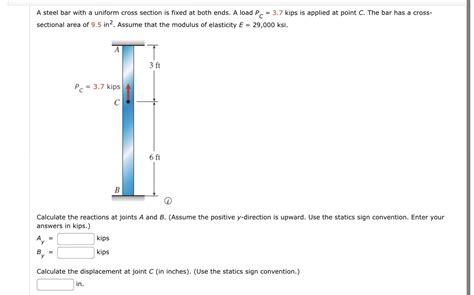 solved a steel bar with a uniform cross section is fixed at