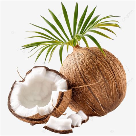 코코넛과 수확된 조각이 있는 코코넛 나무 코코넛 나무 코코넛 수확 Png 일러스트 및 이미지 에 대한 무료 다운로드 Pngtree