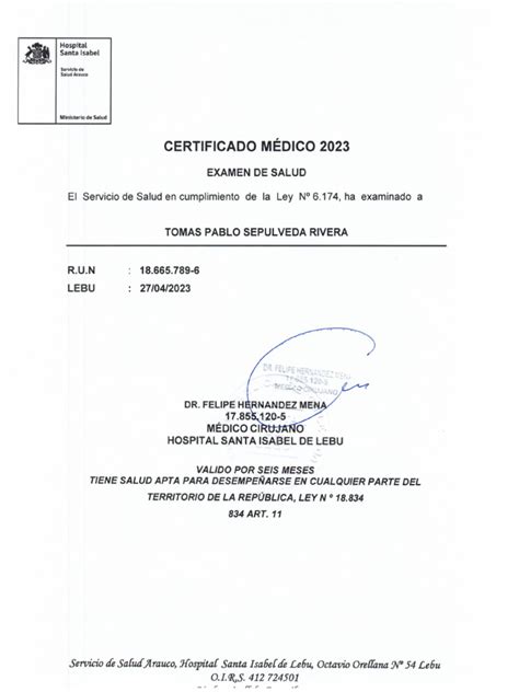 Certificado De Salud Compatible Pdf