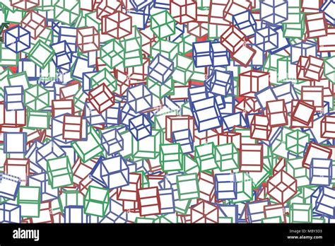 Color Abstract Square Rectangle Pattern Generative Art Background 3d Perspective View Vector