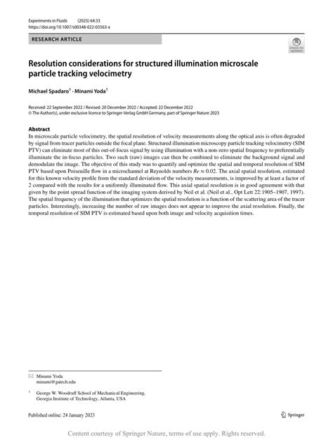 resolution considerations for structured illumination microscale