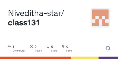 GitHub Niveditha Star Class