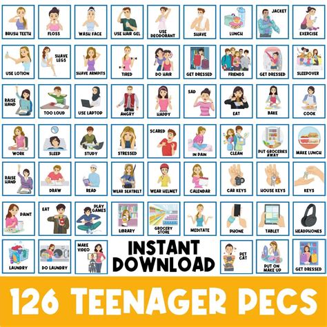 126 TEENAGER PECS First Then Board Visual Aid Schedule - Etsy