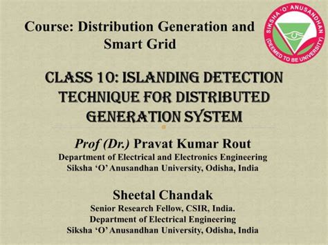 Islanding Detection Technique For Distributed Generation System Pdf