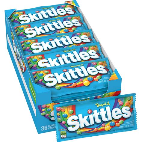 Skittles Tropical Fruity Candy 2 17 Ounce 36 Single Packs