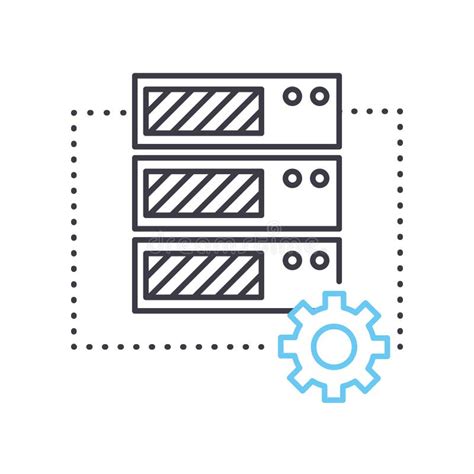 Data Warehouse Line Icon Outline Symbol Vector Illustration Concept Sign Stock Vector