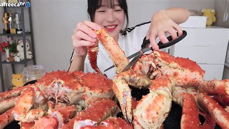 🦀👩‍🍳쯔양누나 대왕 킹크랩 먹방👨‍🍳🦀먹방요정쯔양 귀여운쯔양누나 아프리카전자녀오토바이트월킹[월도콘] 아프리카tv Vod
