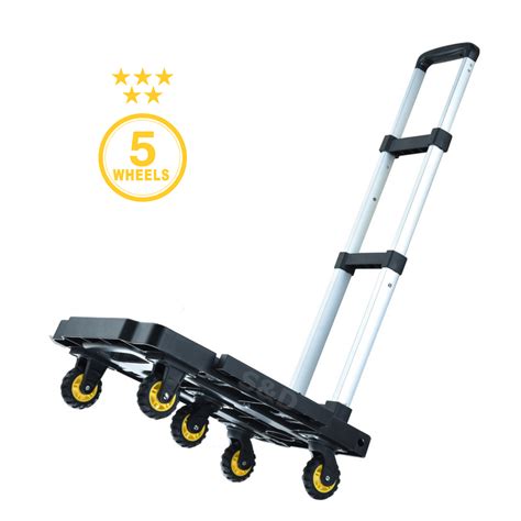 125kg Loading Compact Platform Flatbed Lightweight Five Wheel Folding