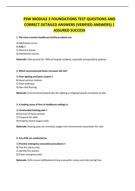 Psw Module 2 Foundations Test Questions And Correct Detailed Answers Verified Answers