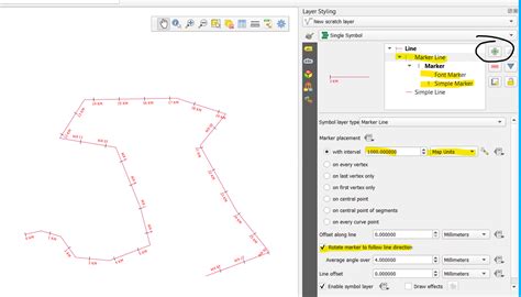 Qgis Rotate Markers Along A Line Using A Geometry Generator