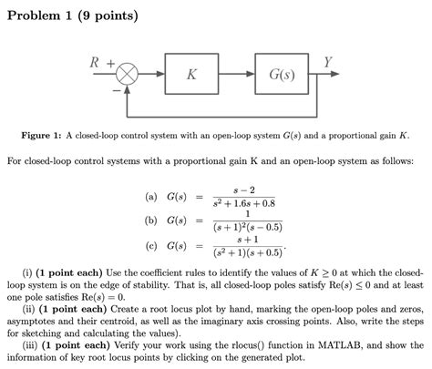 Problem 1 9 Points Figure 1 A Closed Loop Control