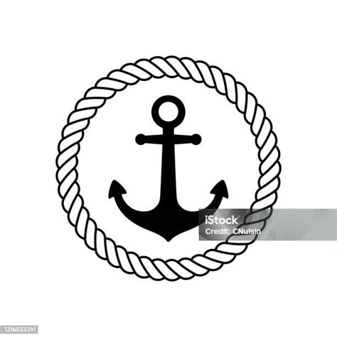 앵커 벡터 아이콘 로프 로고 보트 기호 해적 투구 해상 간단한 일러스트 그래픽 낙서 디자인 골동품에 대한 스톡 벡터 아트 및