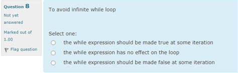 Solved Question 8 To Avoid Infinite While Loop Not Yet