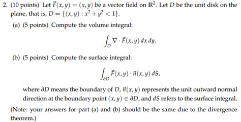 2 10 Points Let F X Y X Y Be A Vector Field On Chegg Com