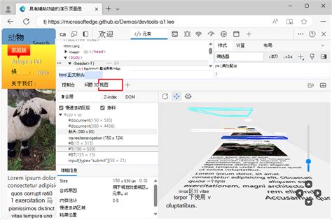 使用 3d 视图工具导航网页层、z 索引和 Dom Microsoft Edge Developer Documentation Microsoft Learn