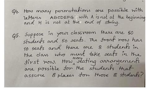 Solved Q4 How Many Permutations Are Possible With Letters