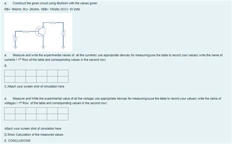 Solved A Construct The Given Circuit Using Multisim With
