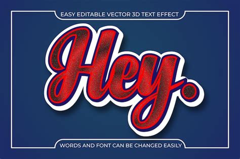 Premium Vector Editable Hey 3d Text Effecct Design