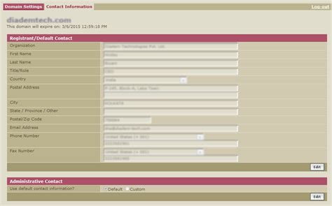 Domain Control Panel Overview Enom Diadem Technologies Support Knowledgebase