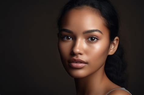 Premium Ai Image A Woman With Dark Hair And Blue Eyes Generative Ai