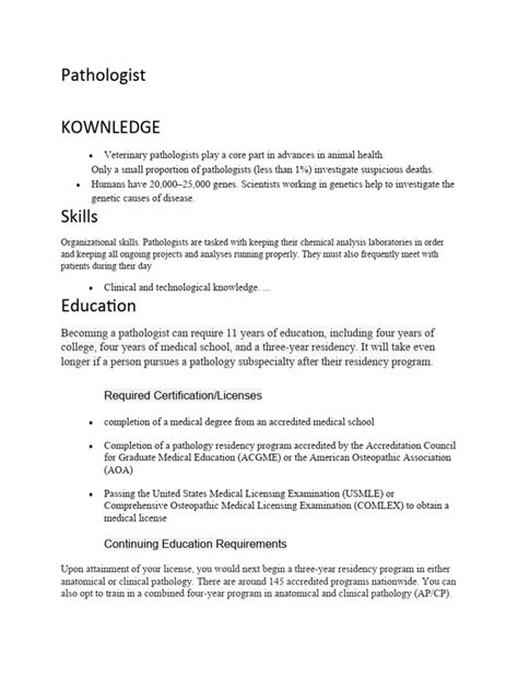 Career Poster Project Pdf Pathology Residency Medicine