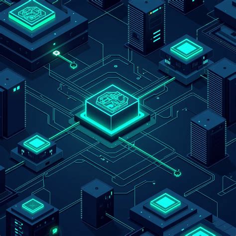 Free Digital Ecosystem Grid Image Cyberpunk Digital Circuit