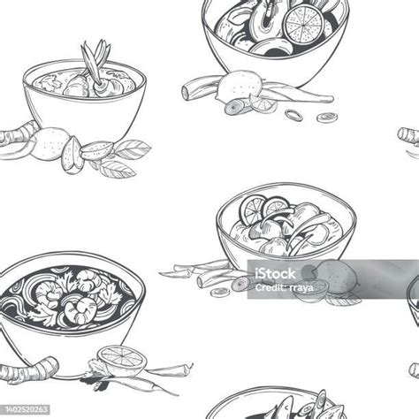 ซุปต้มยํา รูปแบบเวกเตอร์ ภาพประกอบสต็อก ดาวน์โหลดรูปภาพตอนนี้ ข่า ความสด มโนทัศน์ จาน