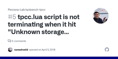 Tpcclua Script Is Not Terminating When It Hit Unknown Storage Engine