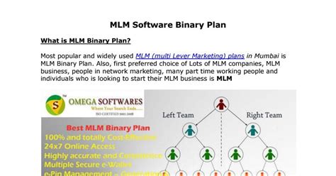 Binary Plan Mlm Software Development By Omega Software Issuu
