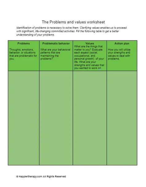 complete table of values worksheet