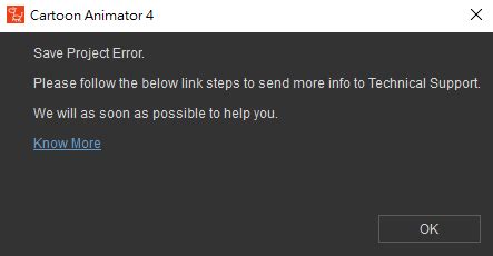 What Should I Do If The Save Project Error Message Appears When Saving A Project In Cartoon
