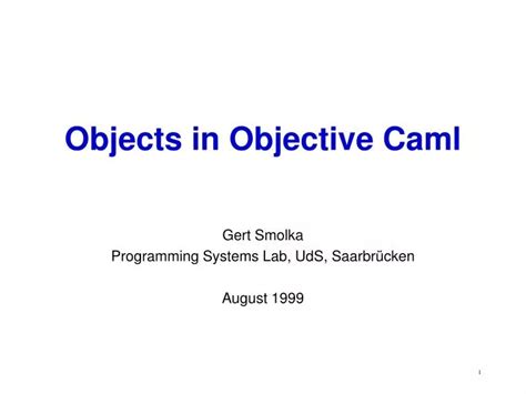 Ppt Objects In Objective Caml Powerpoint Presentation Free Download