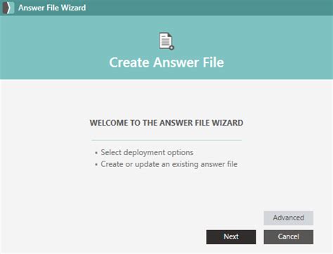 create an answer file smartdeploy help center