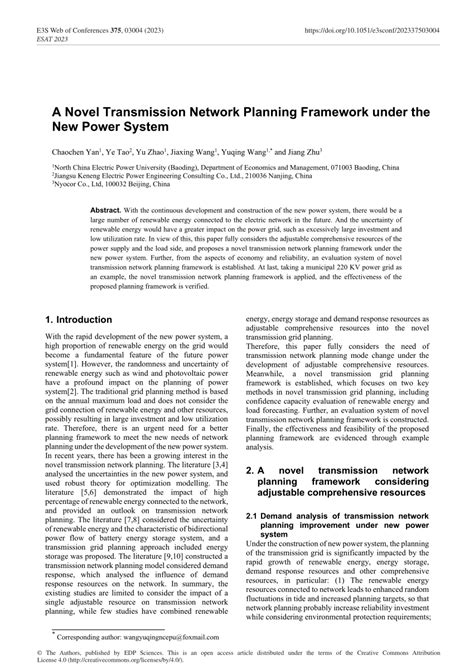 Pdf A Novel Transmission Network Planning Framework Under The New