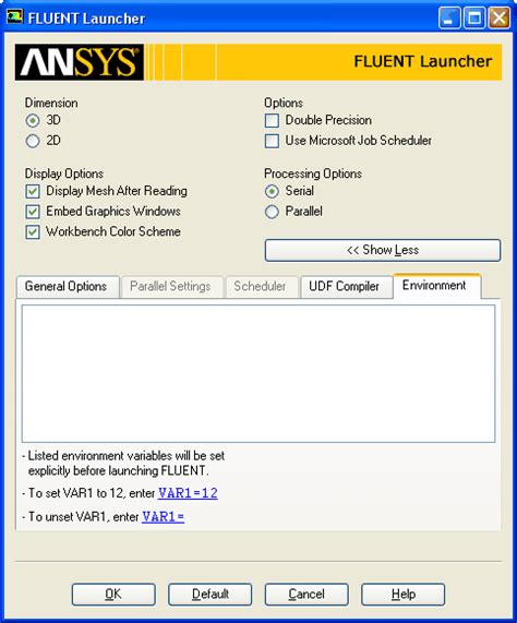 Ansys Fluent 120 Users Guide 112 Starting Ansys Fluent Using Fluent Launcher
