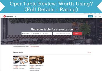 Opentable Review Worth Using Full Details Rating