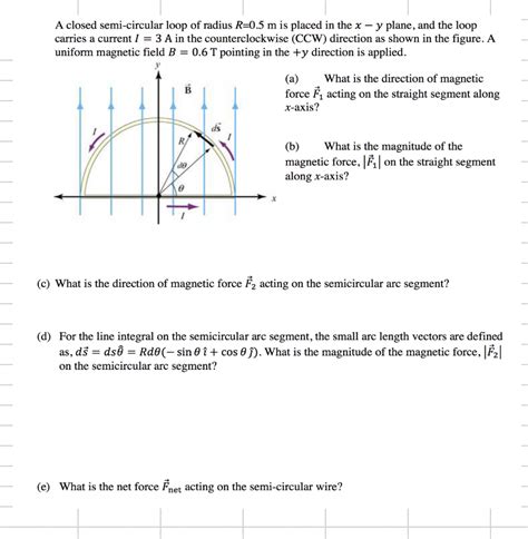 Solved A Closed Semi Circular Loop Of Radius R M Is Chegg Com