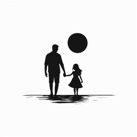 Silueta De Padre E Hija