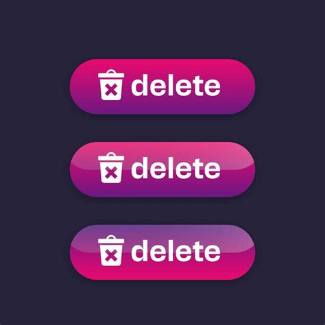 Delete Buttons For Web And Ui 60019514 Vector Art At Vecteezy