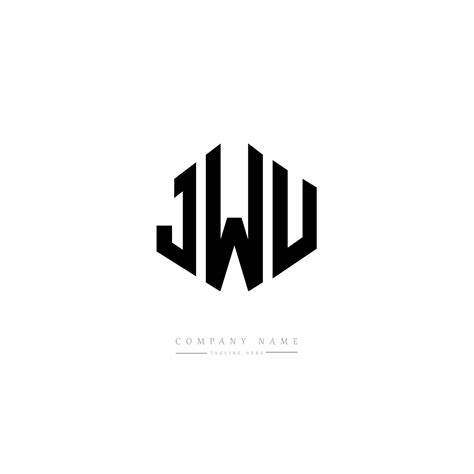 JWU Letter Logo Design With Polygon Shape JWU Polygon And Cube Shape