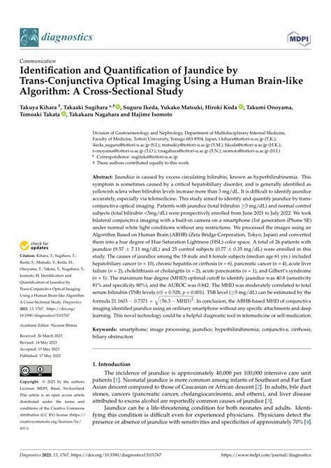 Pdf Identification And Quantification Of Jaundice By Trans Conjunctiva Optical Imaging Using A