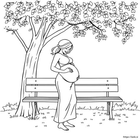 Mamá Embarazada Para Colorear
