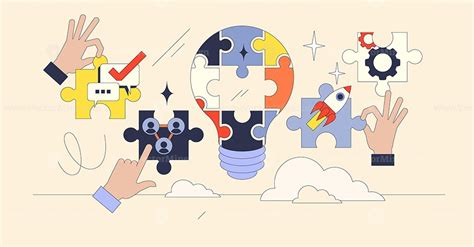 Collaborative Brainstorming Depicted With Hands Assembling Puzzle