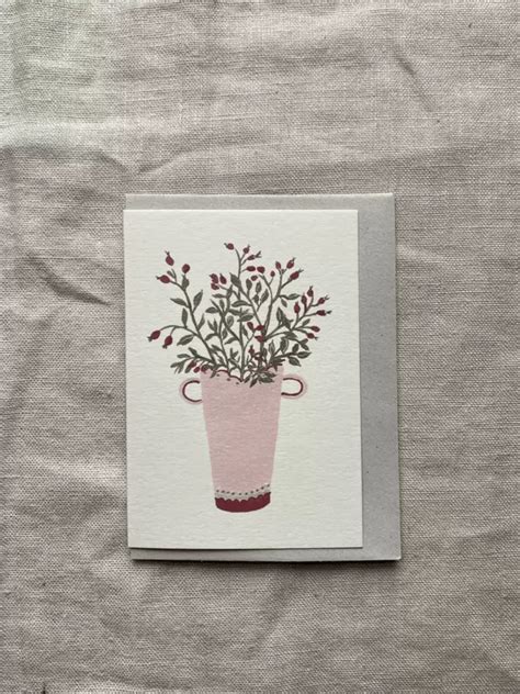 Mini Rosehips Floral Card Holly And Co