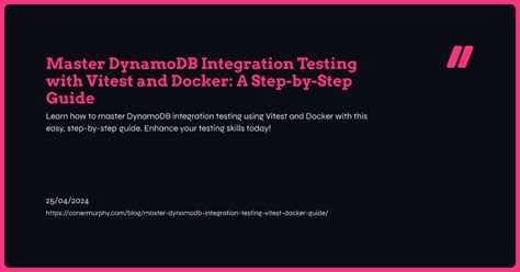 master dynamodb integration testing with vitest and docker a step by